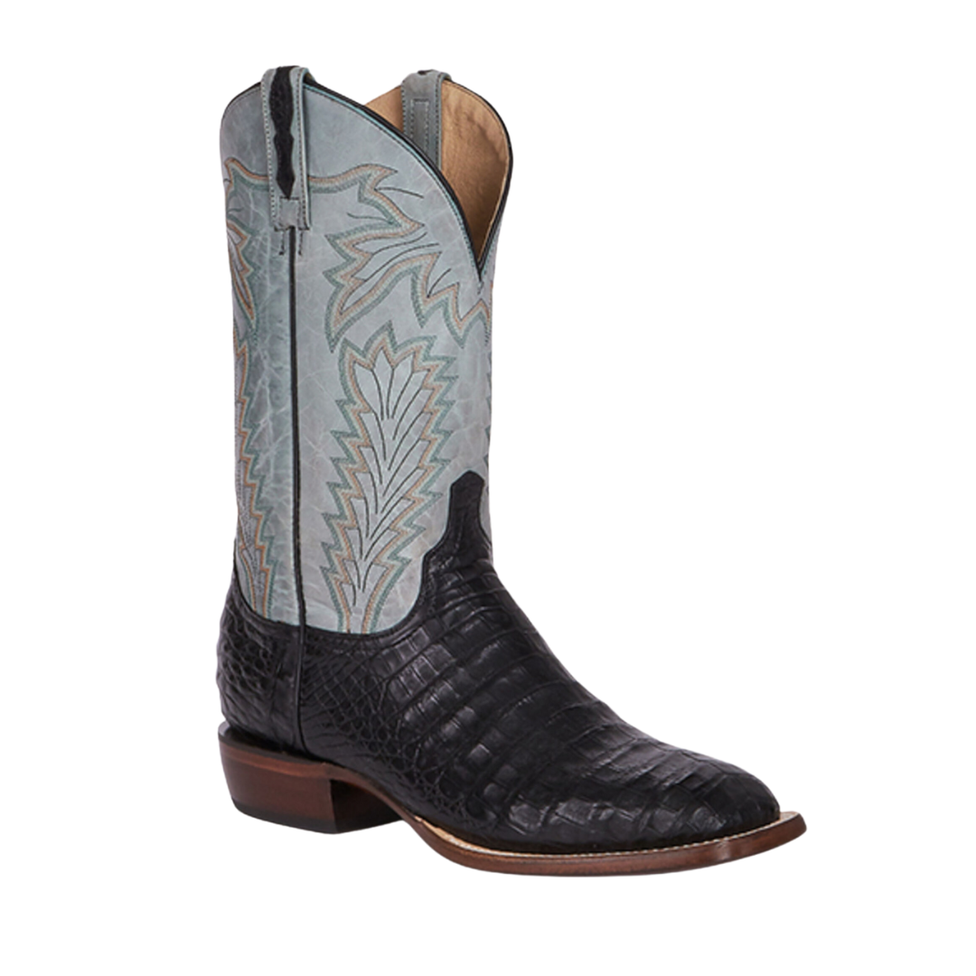Lucchese .BLACK CAIMAN BELLY -BLUE GOAT | Lana's Boutique